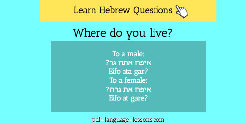 Learn 14 Basic Hebrew Questions. Answers & Translations